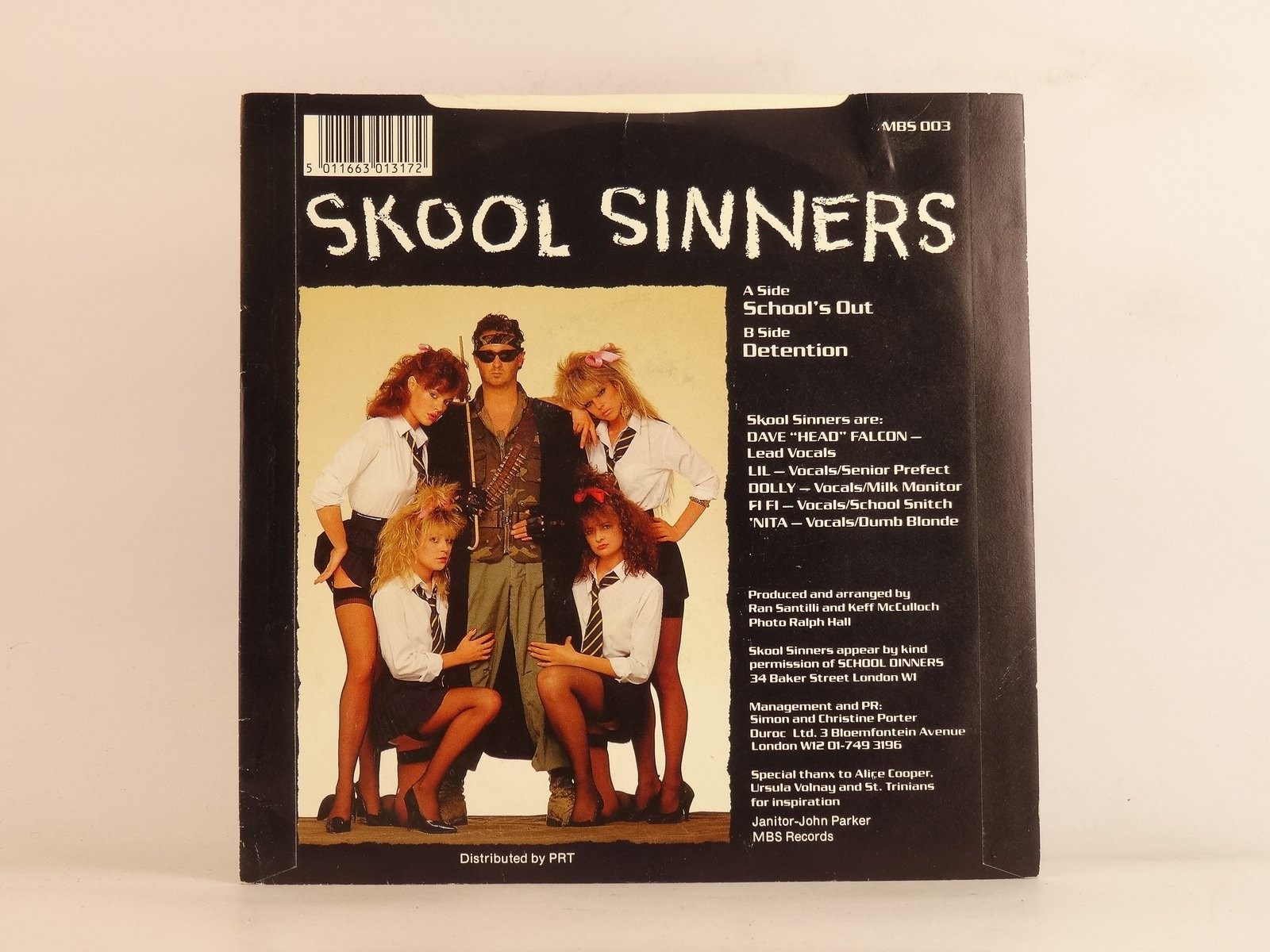 SKOOL SINNERS SCHOOLS OUT (111) 2 Track 7" Single along with Picture ...