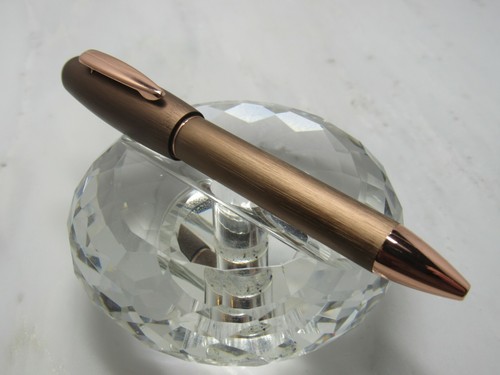 GORGEOUS HIGH QUALITY 4.5" LANCASTER BROWN TWIST BALL POINT PEN/ROSE ...