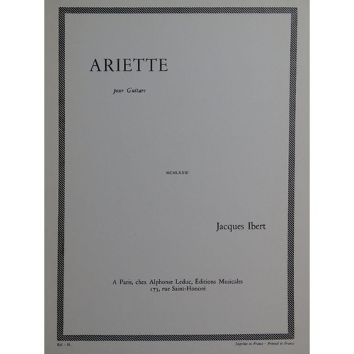 Ibert Jacques Ariette Chitarra 1973 | eBay
