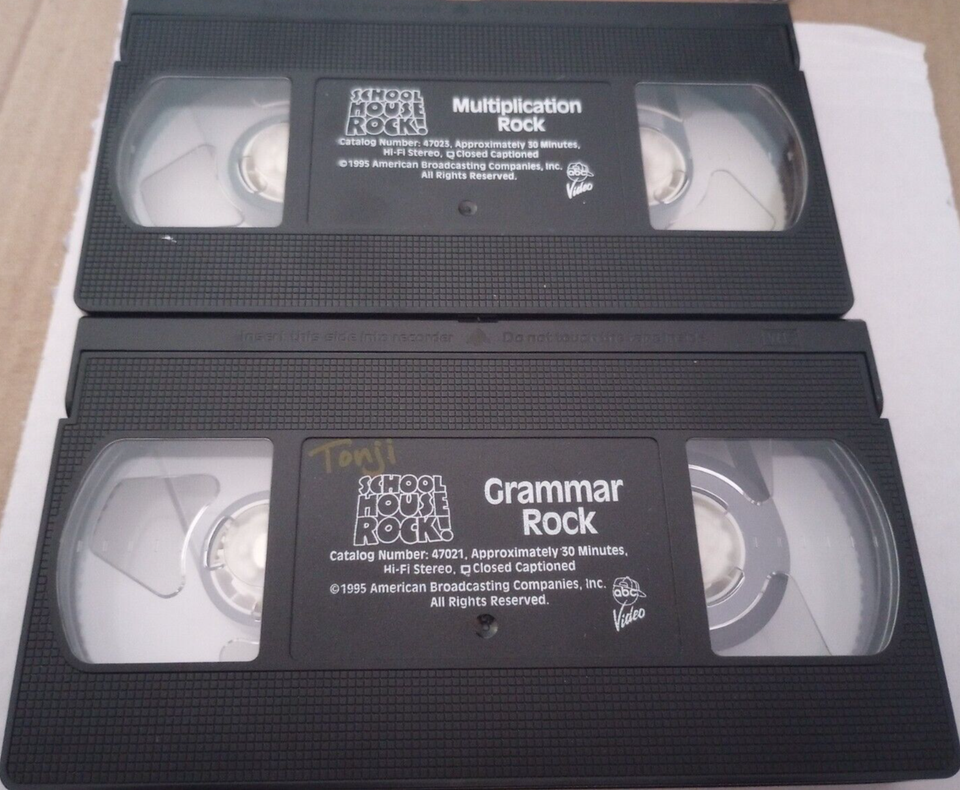 Schoolhouse Rock VHS Lot ABC Video Grammar Multiplication Rock Verb ...