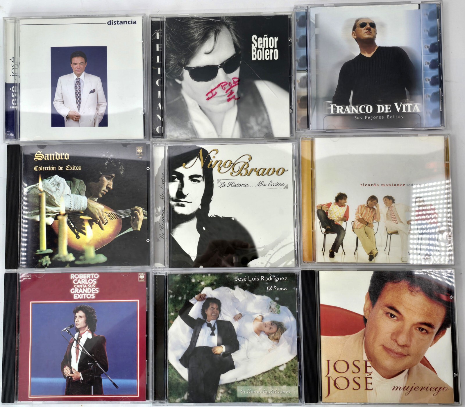 Set Of 9 Cds. Sandro, Roberto Carlos, José José, José Luis Rodriguez ...