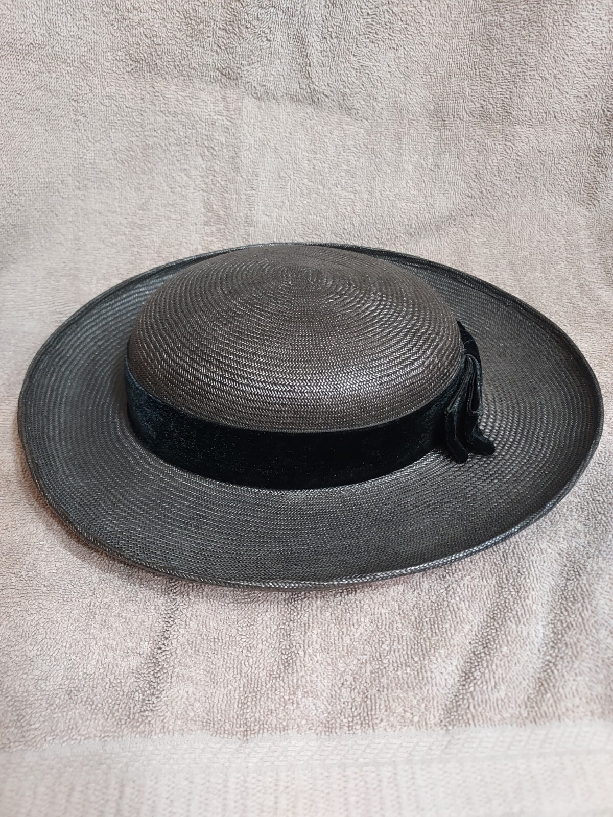 Vintage Betmar Original Straw Hat With Bow in Black | eBay