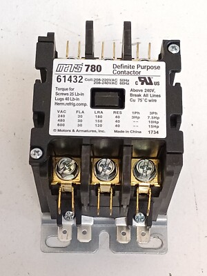 Mars 780 definite purpose contactor 61432 | eBay