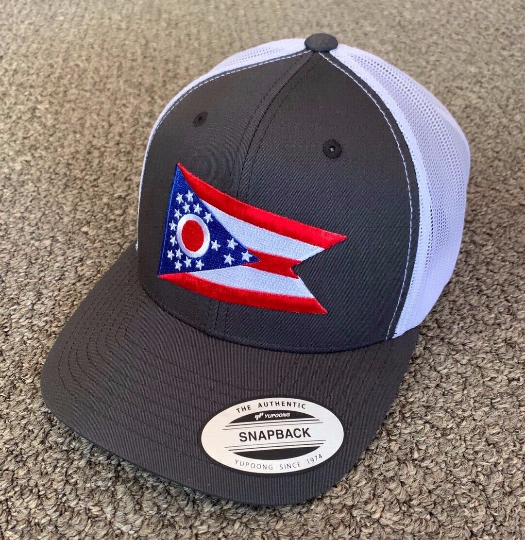 Ohio Flag Hat SnapBack Trucker Mesh Cap Individually Handcrafted in ...