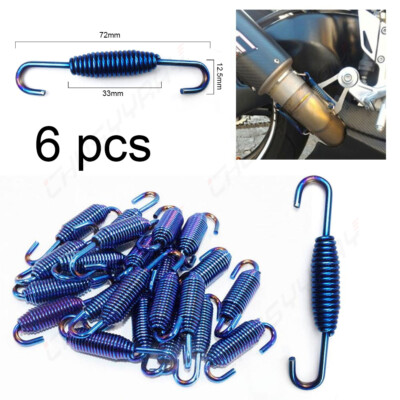 Motorcycle Stainless Steel Exhaust Spring 6 pcs Spring Hooks For ...