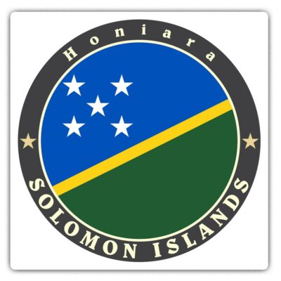 2 x Square Stickers 10 cm - Solomon Islands Honiara Flag Stamp Cool ...