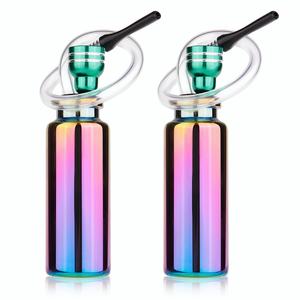 2PC Portable Mini Water Glass Bong With Box Smoking Pipes Tobacco ...