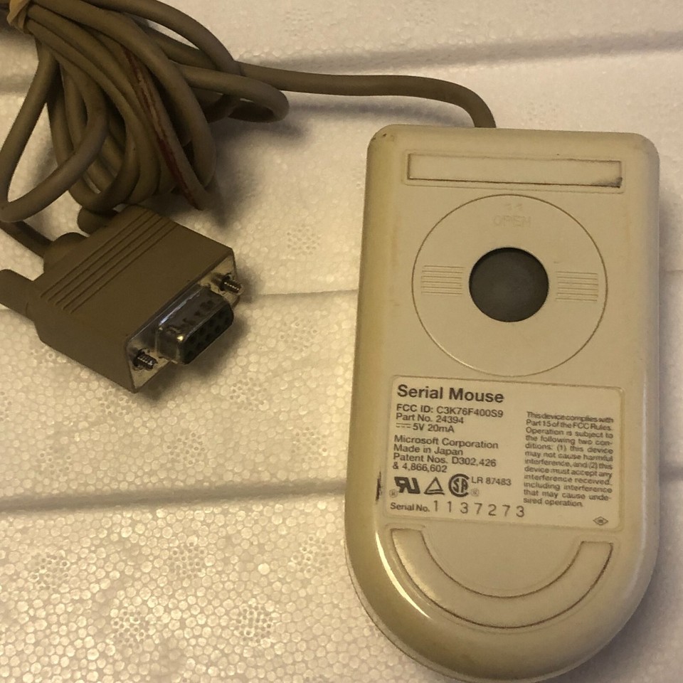 REDUCED TO CLEAR $20 Vintage Microsoft PS/2 Button Mouse DB9 Made in ...