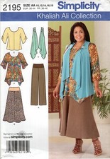 Simplicity Misses Tunic Top Pants Skirt Vest Pattern Size 10 18 S 2195 ...