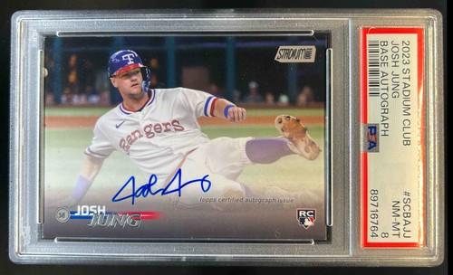 2023 Stadium Club Josh Jung Auto RC Rookie #SCBA-JJ Rangers PSA 8 | eBay
