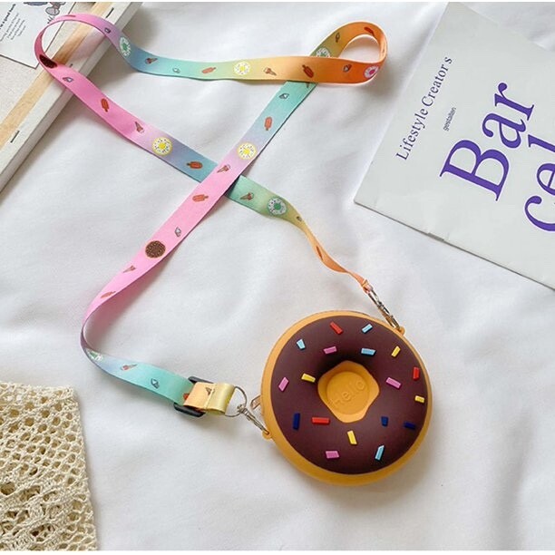 Sweet Yummy Sprinkles Donut Shape Design Bag Crossbody Shoulder Strap ...