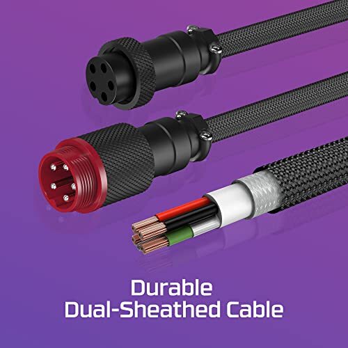 Durable Coiled Cable with 5-Pin Aviator Connector - USB-C to USB-A Red ...
