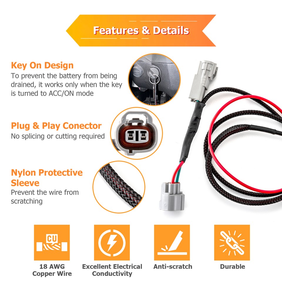 PLUG N PLAY KEY ON POWER HARNESS For Honda Talon 1000R/1000X/1000RS ...