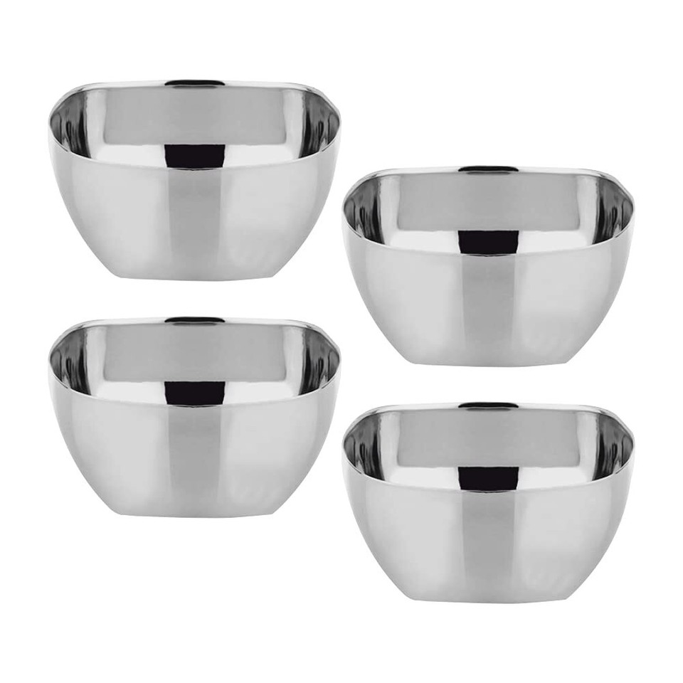 Stainless Steel Square Bowl -4 pcs | eBay