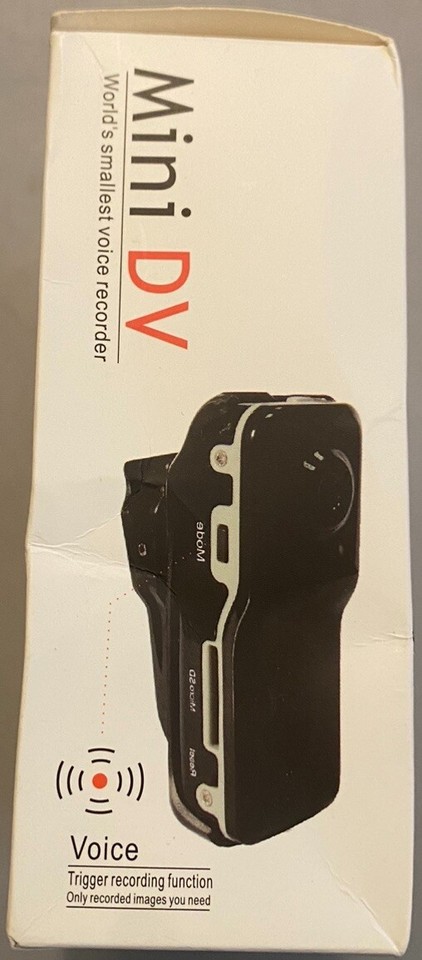 Worlds Smallest Voice Mini Recorder/Camera DV Black Complete In Box CIB ...