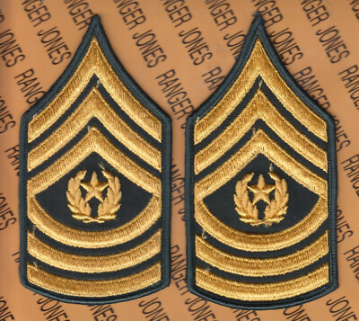 US Army Enlisted E-9 Command Sergeant Major CSM Class A's patch set NOS ...