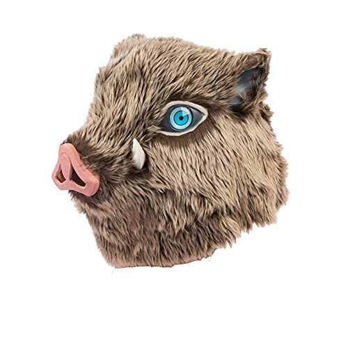 Inosuke Hashibira Mask, Demon Boar Mask Full Head, Grey V.4 Mask Grey ...