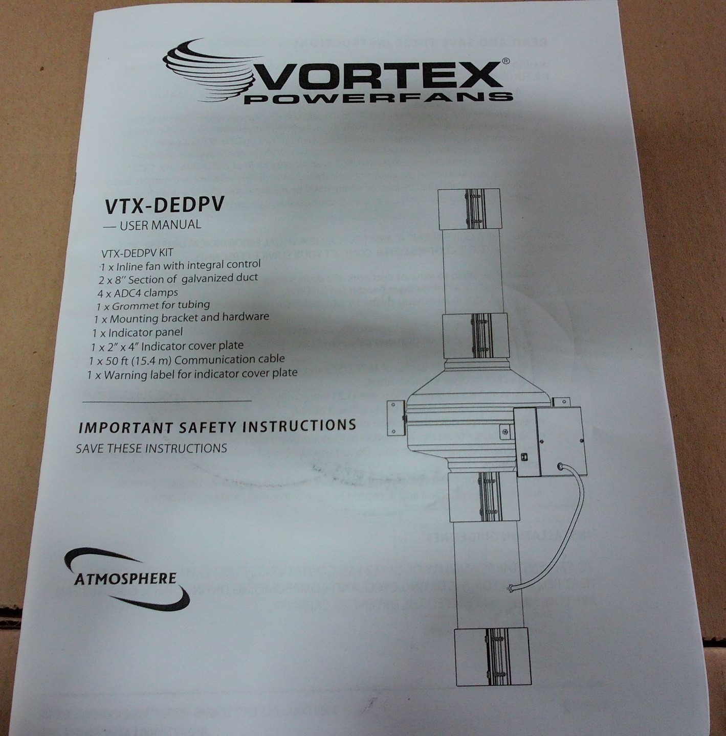 Vortex Dryer Exhaust Duct Power Ventilator VTX-DEDPV | eBay