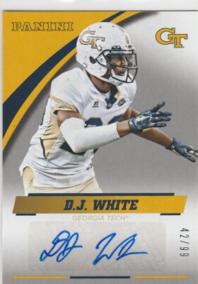 D.J. WHITE 2016 GEORGIA TECH PANINI AUTOGRAPH SIG DJW-GT SILVER SERIAL ...