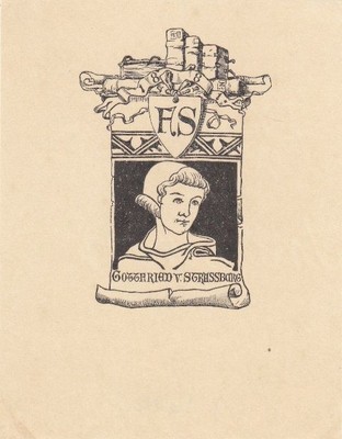 Exlibris Bookplate Cliche Josef Sattler 1867-1931 Gottfried From ...