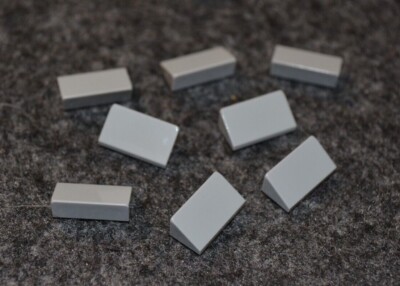 (8) 1x2 Light Gray Extra Small Slope / Cheese Wedge Tile Bricks ~ Lego ...