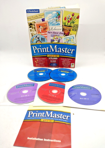 Vintage Printmaster Gold 12 With Art 5-Disc CD PC 2002 Windows XP | eBay