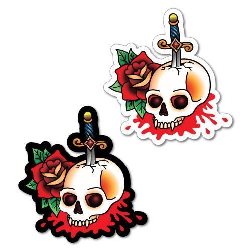 Traditional Skull And Dagger Flash
