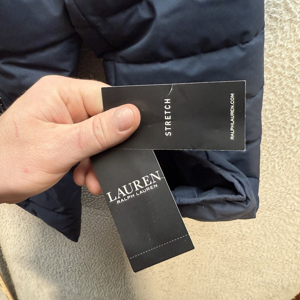 Lauren Ralph Lauren Jacket Womens Medium Blue Soft Puffer Coat Preppy ...