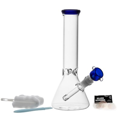 RORA 10" Tall Glass Bong 14.5mm Smoking Glass Water Pipe Recycler ...