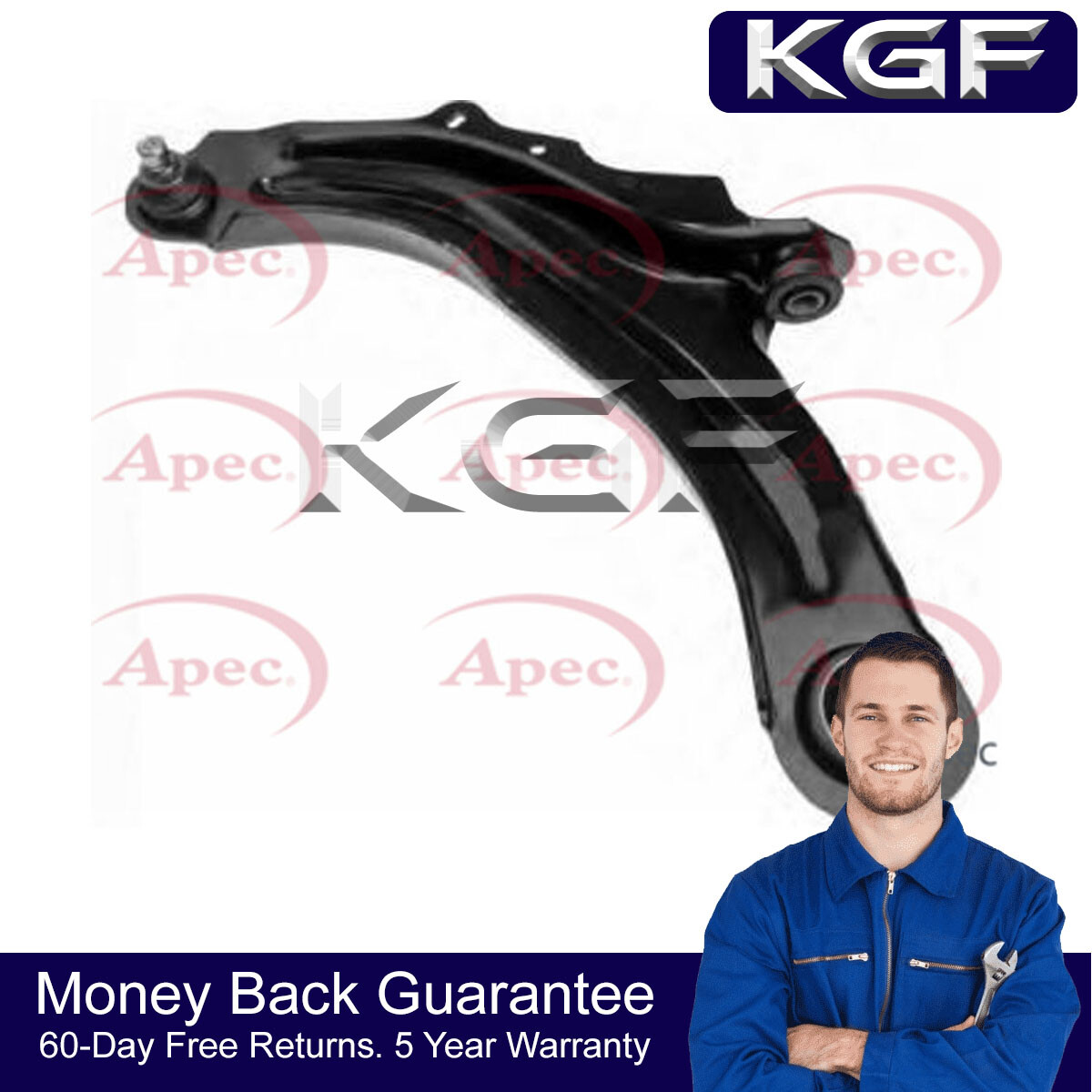 KGF Front Left Lower Track Control Arm Fits Renault Megane Scenic ...