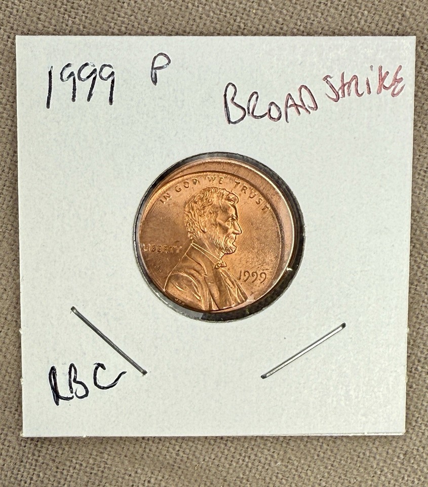 2 Coin Lot - 1999 Lincoln Cent Broadstrike- Error Coins | eBay
