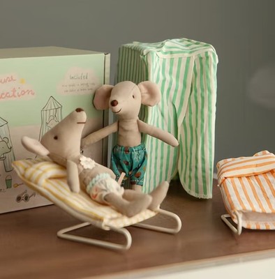 1 Pair Beatch Couple Mouse Plush Toy Cloth Doll Mouse Gift Set for ...
