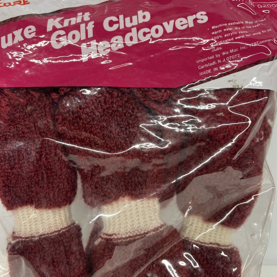 Pom Pom Golf Club Head Cover Set Knit Socks High Skore MAROON NEW ...