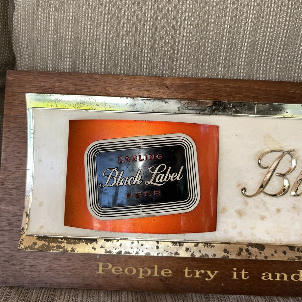 Vintage 1970's Carling Black Label Advertising Beer Sign As Is | eBay