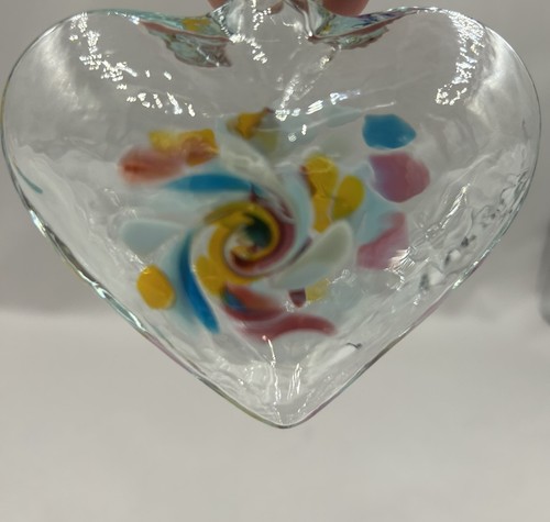 Kitras Art Glass Heart Of Memories Speckled Hand Blown Suncatcher ...