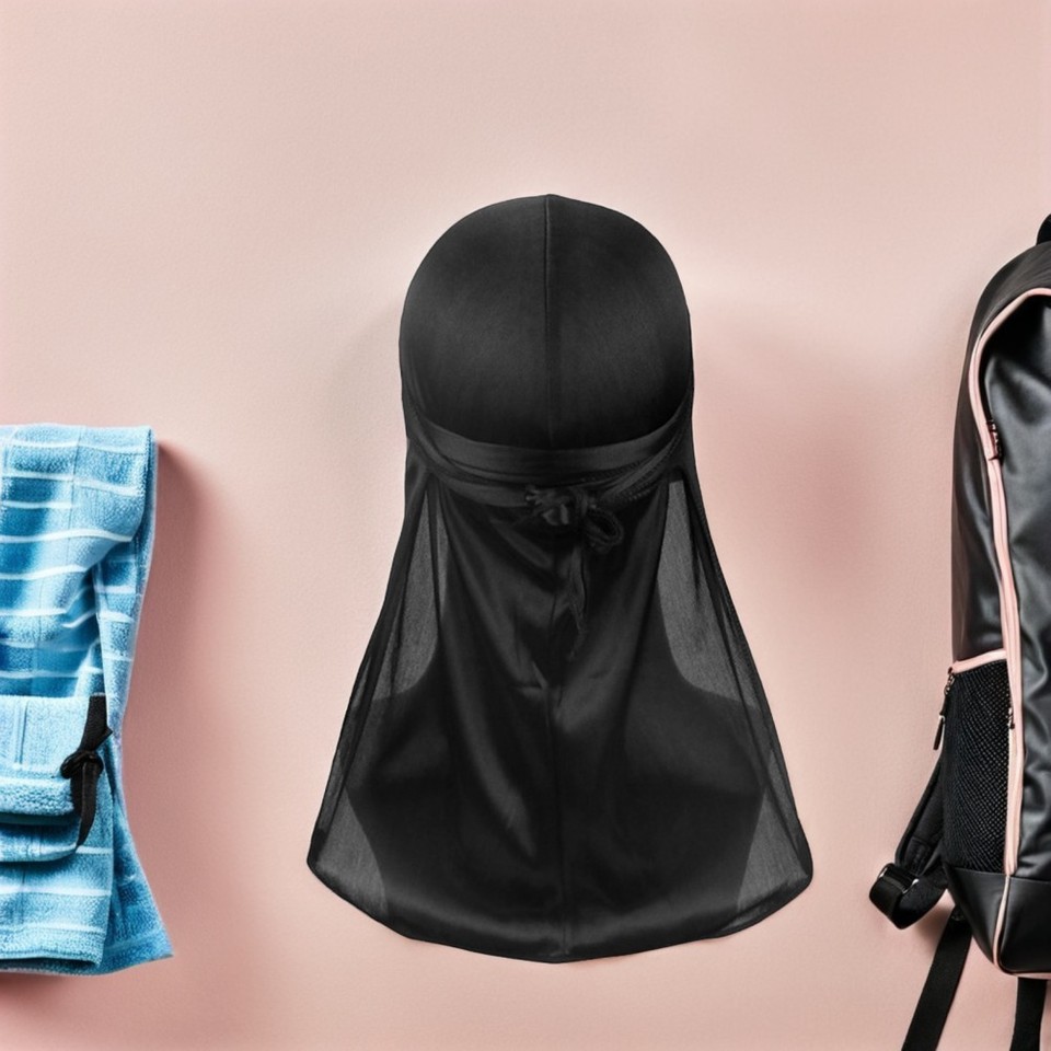 3 Pack Men Fashion Hair Scarf Silk Skull Cap Long Tail Turban Hat Durag ...