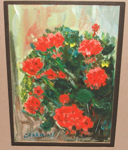 CHARMIAN RED ROSES ORIGINAL OIL ON PAPER BOARD PAINTING | eBay