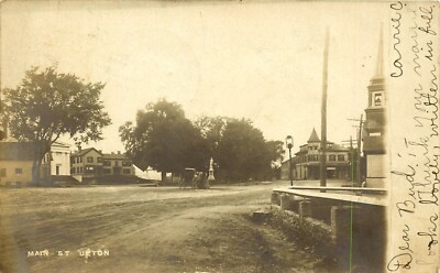 STREET SCENE, REAL PHOTO, RPPC, UPTON, MASSACHUSETTS, VINTAGE POSTCARD ...