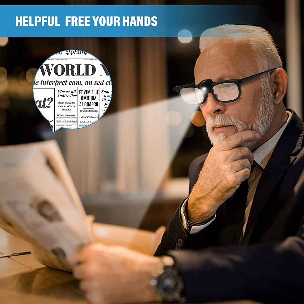 Magnifying Eyeglasses With Light