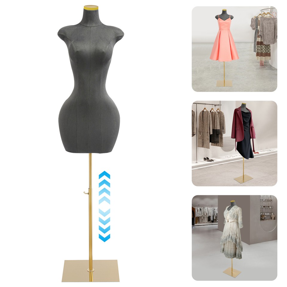 Female Mannequin Torso Dress Form Manikin Body w/ Wooden Tripod Base ...