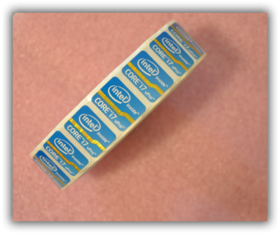 5x Intel Core i7 Vpro Inside Sticker 2/3 Gen 24.5 x 18mm Blue Badge for ...