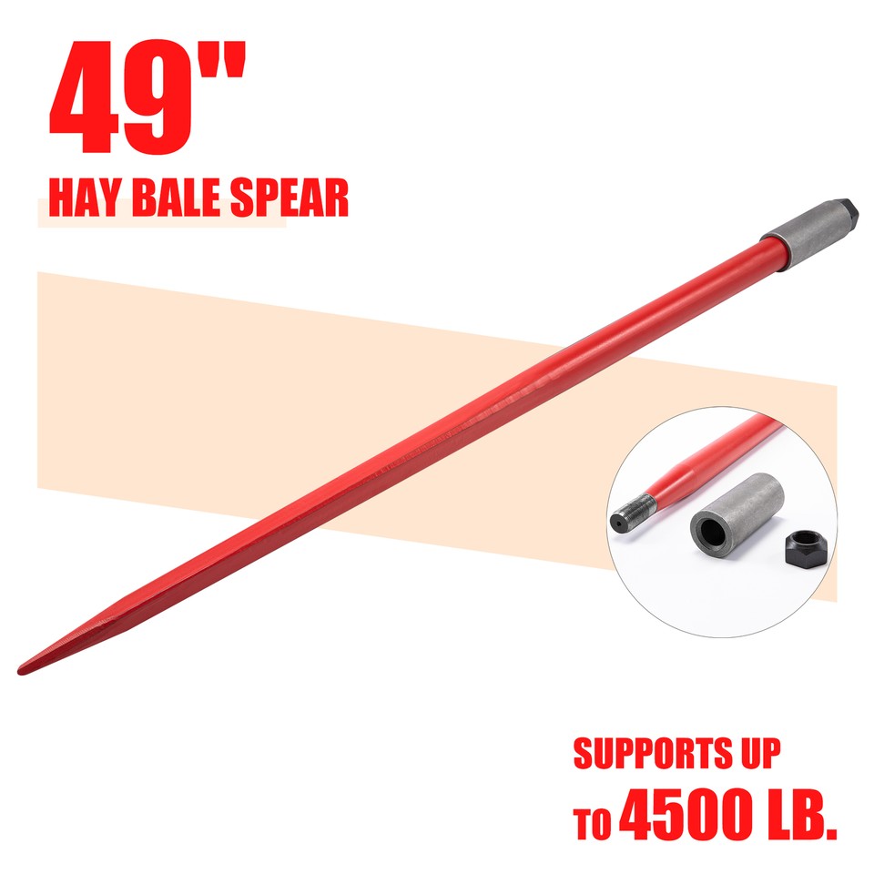 43"49" Square Hay Spike 4500lb Bale Spear Wide Tine Spike Skid Conus ...