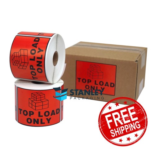 500 pcs Top Load Only Labels 100x72mm Red Perforated Sticker Warning ...