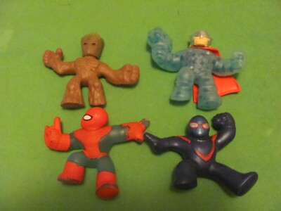 Lot of 4 MARVEL HEROS of Goo Jit Zu Stretchy Gel Filled Avengers Moose ...