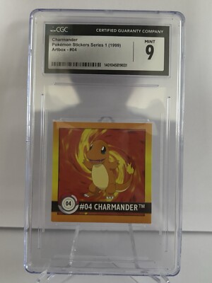 CGC MINT 9 Charmander #04 Pokemon Artbox Stickers Series 1 1999 | eBay