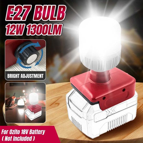 12W Dimmable 18V LED Work Light Camping Workshop E27 Bulb Lamp For ...