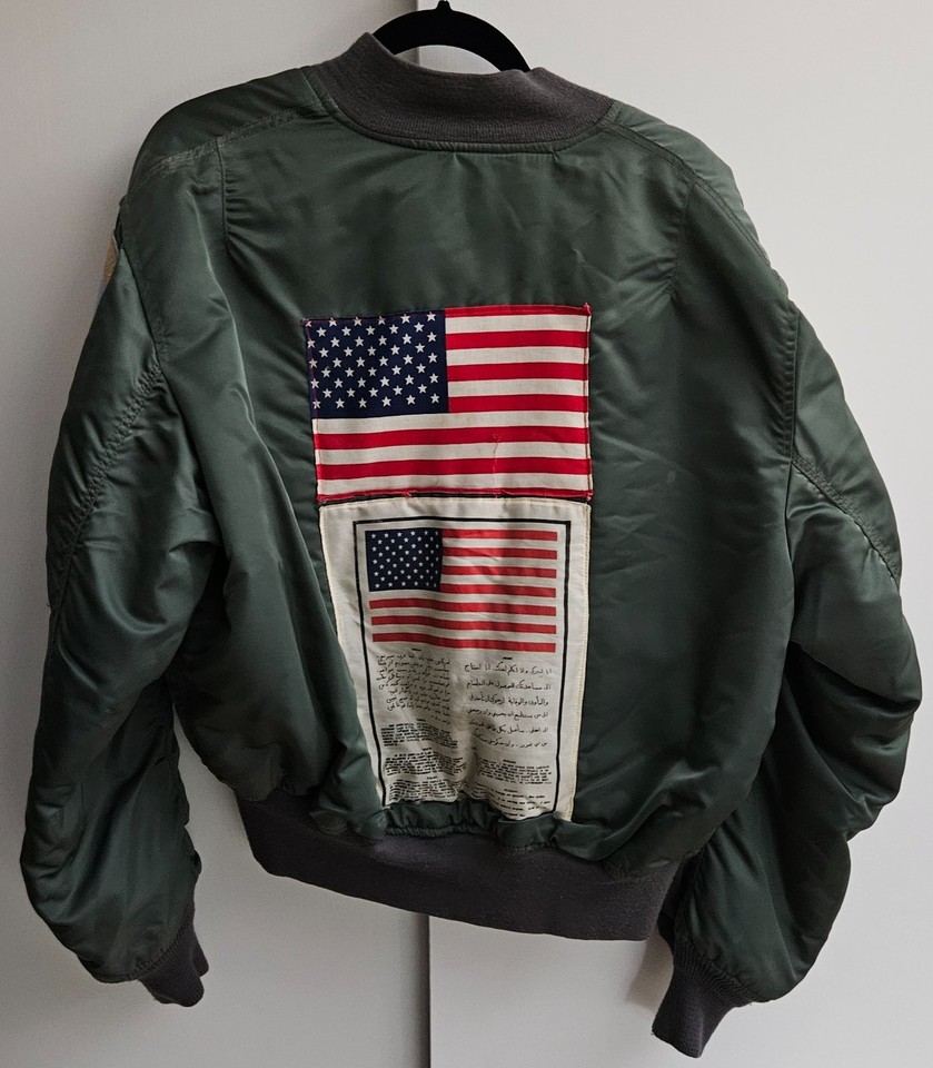 USMC Desert Storm Nylon Flight Jacket Patches Green Medium | eBay