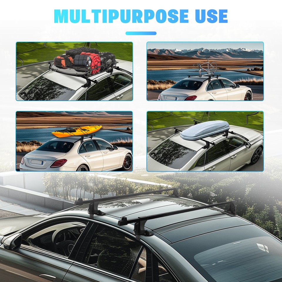 53" Roof Rack Cross Bars Top Kayak Cargo Carrier Set w/ Lock For Honda ...