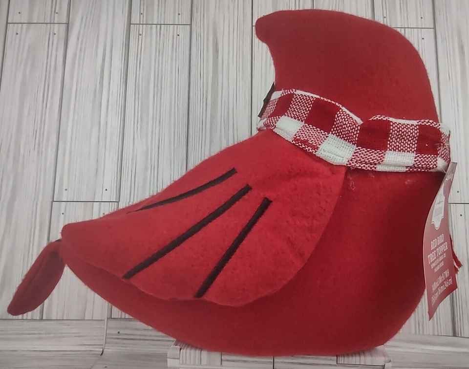 Cardinal Red Bird Christmas Tree Topper Figurine Ornament Nature ...