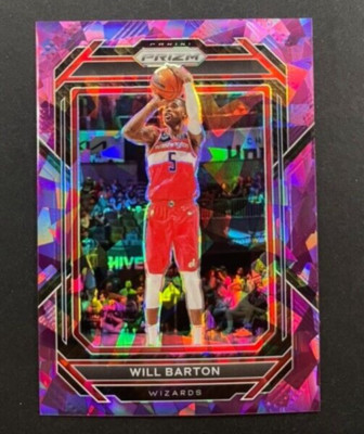 2022-23 Panini Prizm - Will Barton #194 Wizards - Purple Cracked Ice ...